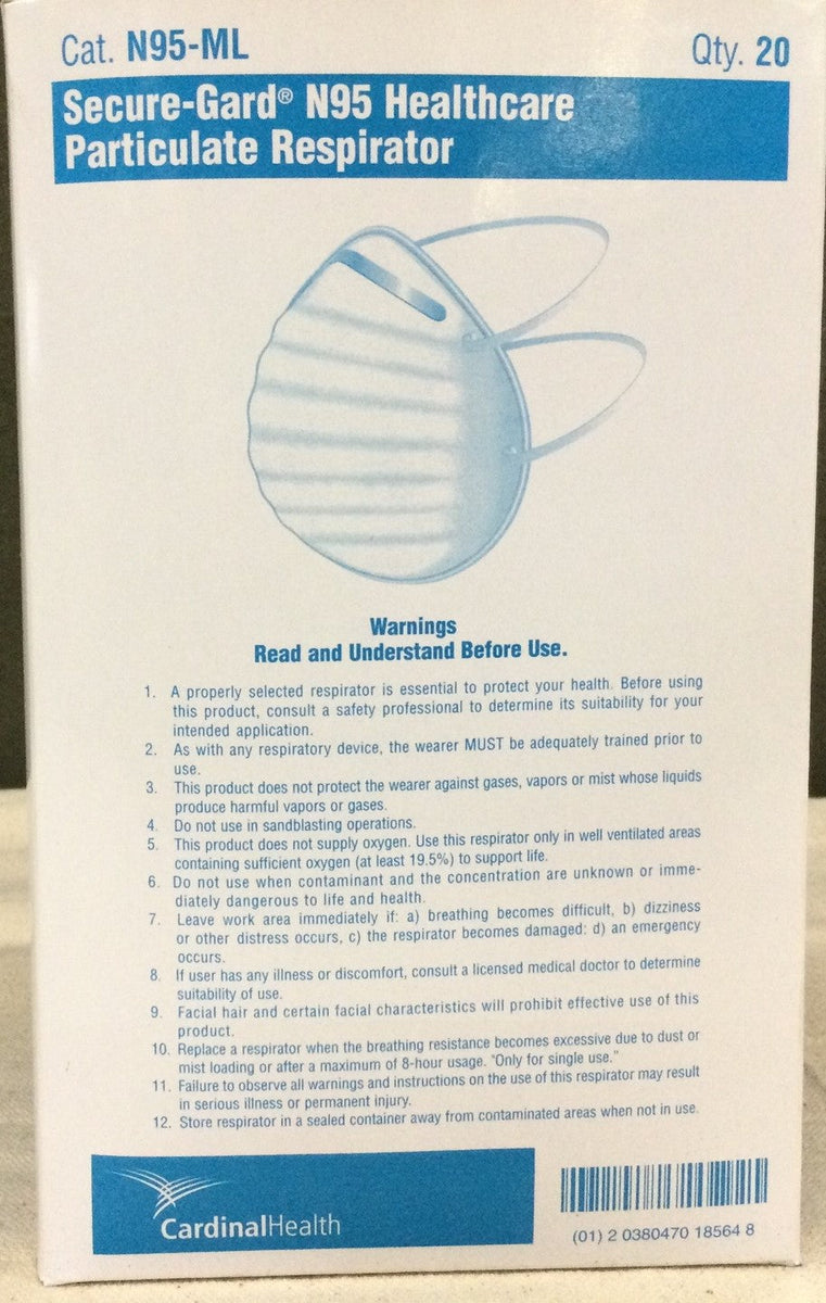 Secure-Gard N95 Particulate Respirator Surgical Mask - Case of 120 Uni – USA Supply