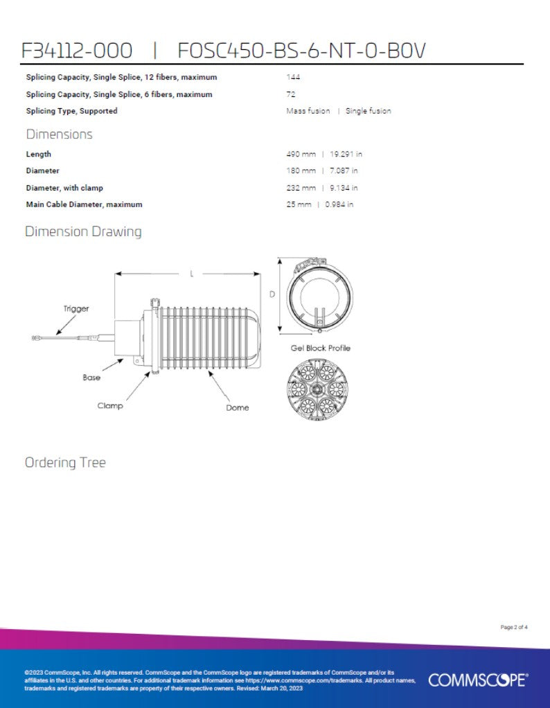 CommScope F34112-000 - FOSC-450 BS Gel Fiber Optic Splice Closure – USA ...