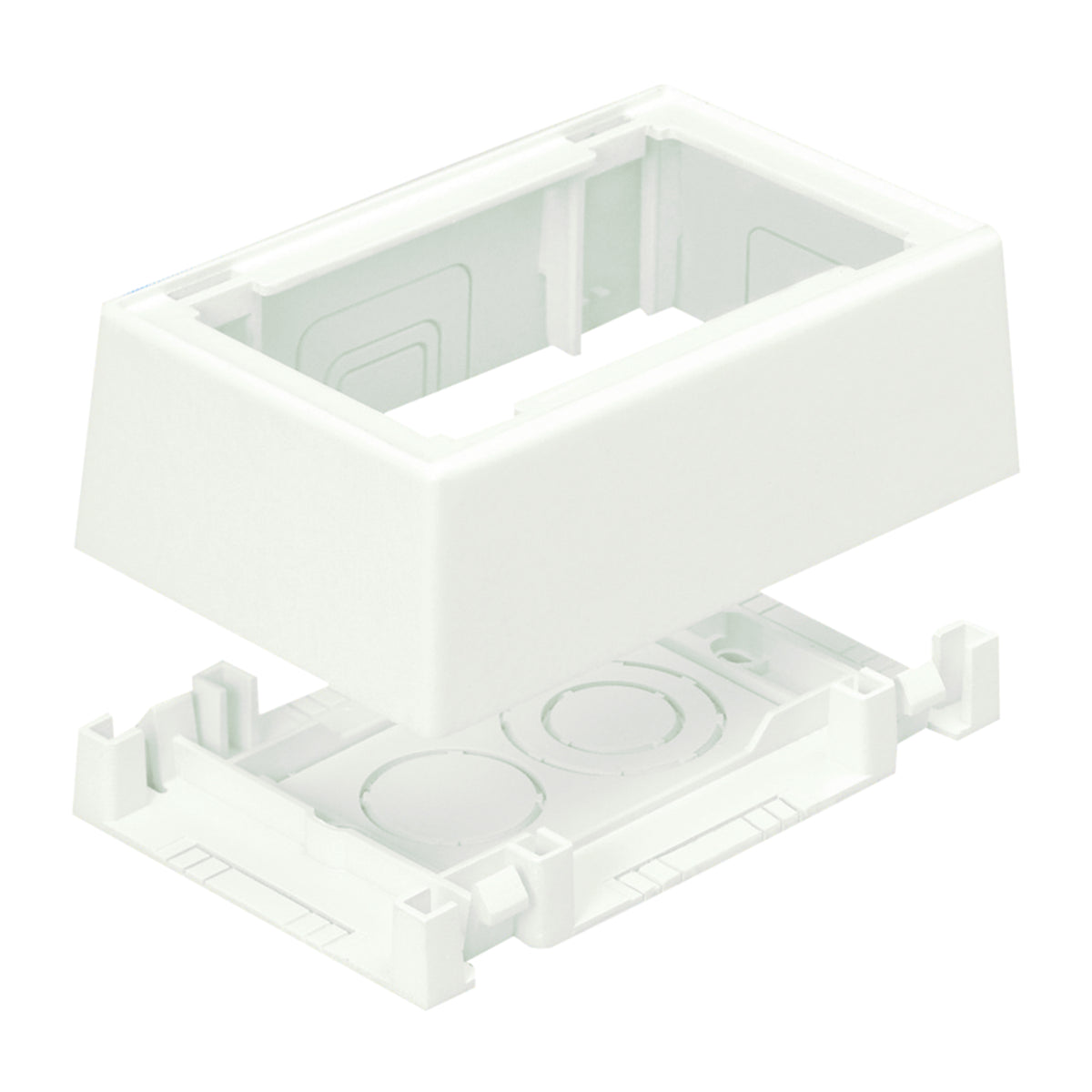 Panduit Single Gang Fast Snap Low Voltage 2-Piece Outlet Box With Adhe ...