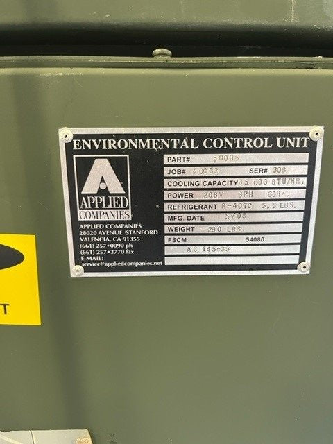 Applied Companies 50006 Environmental Control Units 35K BTU 3 TON A/C ...