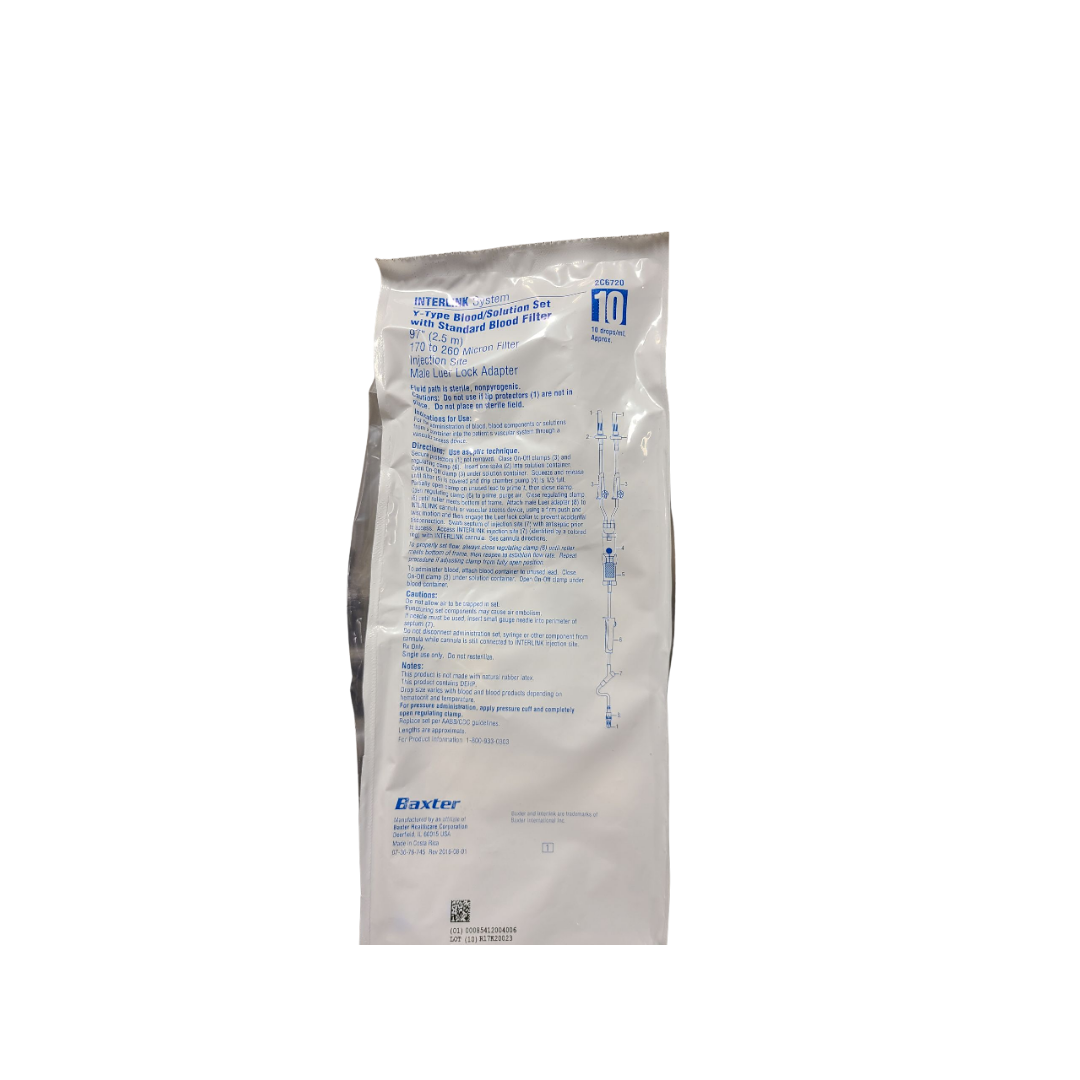 Y-Type Blood/Solution Set with Standard Blood Filter, Baxter, INTERLIN ...
